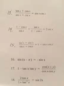 Solved Sin X Cos Xsec X Csc X Sin X Cos X 1 Cos