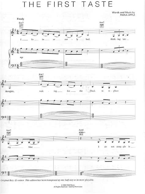 Fiona Apple The First Taste Sheetsdaily Pdf