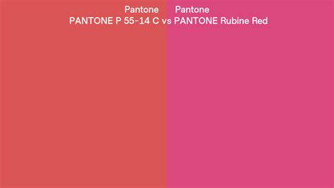 Pantone P 55 14 C Vs Pantone Rubine Red Side By Side Comparison