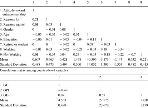 Correlation Matrix Among Individual Level Variables Download
