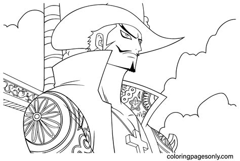 Mihawk Dracule Coloring Page To Print Free Printable Coloring Pages
