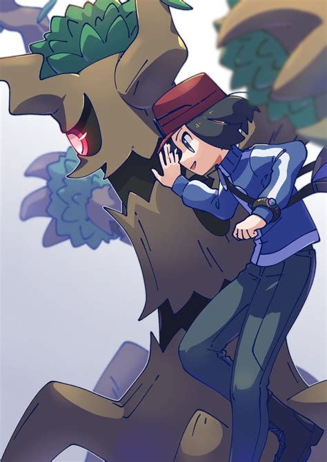 Calem And Trevenant Pokemon And More Drawn By Omochi Omotimotittona Danbooru