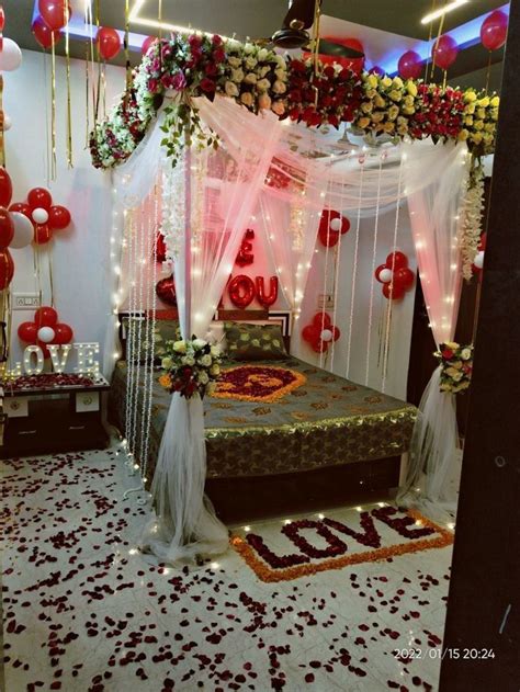 First Night Room Decoration For Newly Married Couple Wedding Bedroom