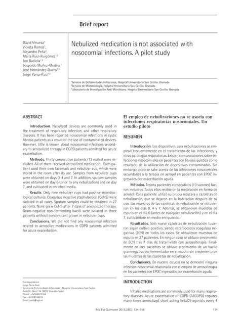 Pdf Nebulized Medication Is Not Associated With Nosocomial Infections