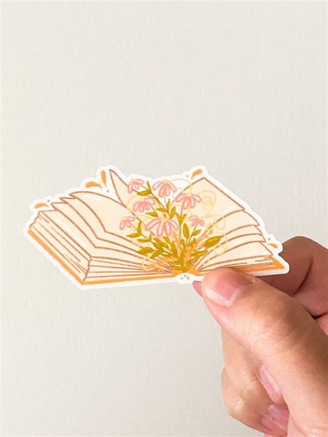 Open Book Sticker Reading Sticker Book Lover Sticker Etsy