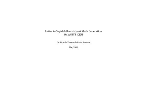 Pdf Example Of Mesh Generation On Ansys Icem
