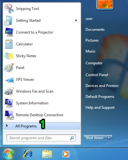 Windows 7 Start Menu Location
