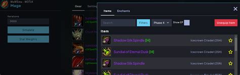 Offhand List Completely Empty For Warlock Sim · Issue 3980 · Wowsims