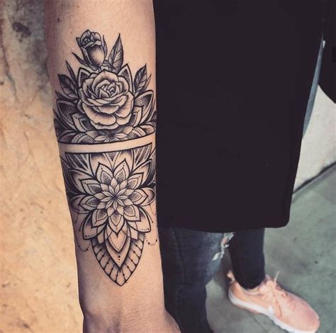 Mandala Flower Armband Feminine Tattoos Unique Tattoos Small Tattoos