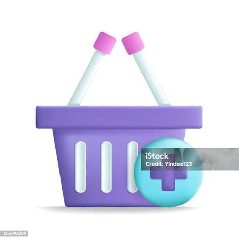쇼핑 바구니 3d 만화 스타일 벡터 일러스트 디자인에 추가합니다 가방에 대한 스톡 벡터 아트 및 기타 이미지 가방 구매 날씬한 Istock