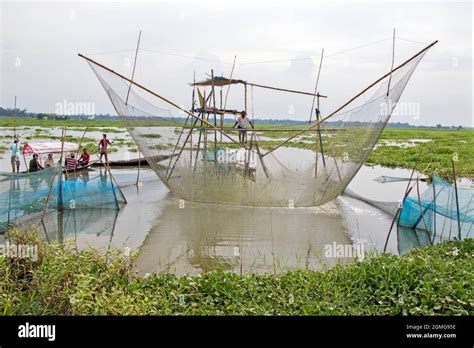 Unique Style Fishing Net There Are Bamboo Structures With Nets And Unique Style Fishing Net There Are Bamboo Structures With Nets And