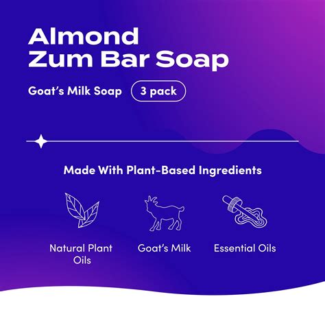 Getuscart Zum Bar Goats Milk Soap Almond 3 Oz 3 Pack