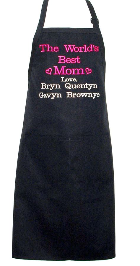 Mom Apron Mommy Momma Worlds Best Custom Birthday T Etsy Custom