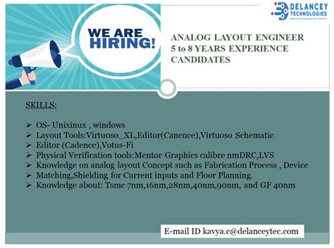 Kavya C On Linkedin Hi My Connections We Are Hiring Analog Layout