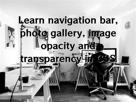 learn navigation bar photo gallery image opacity and transparency in css