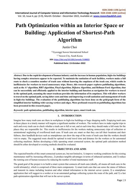 Path Optimization Within An Interior Space Or Building Application Of