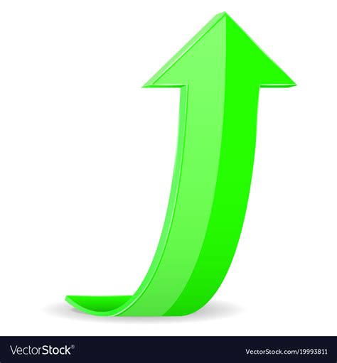 Green Arrow Up Rising 3d Icon Royalty Free Vector Image