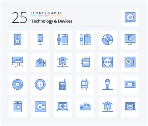 Devices 25 Blue Color Icon Pack Including Condition Tv Devices Remote Technology 19285610