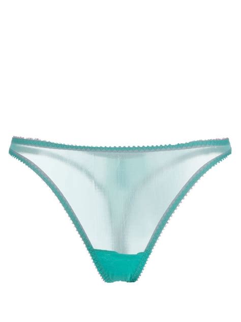 Buy Dora Larsen Linda Sheer Thong Green At 68 Off Editorialist