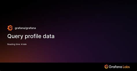 Query Profile Data Grafana Documentation