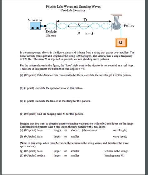 Solved Physics Lab Waves And Standing Waves Pre Lab