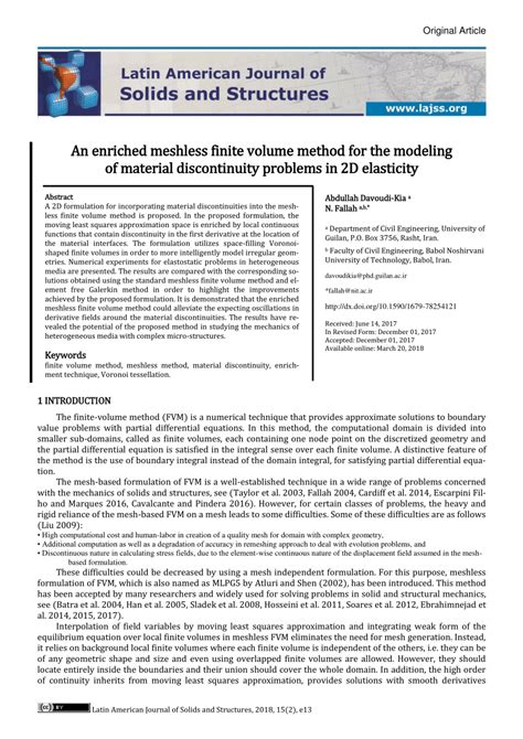 pdf an enriched meshless finite volume method for the modeling of