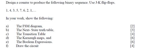 Solved Design A Counter To Produce The Following Binary