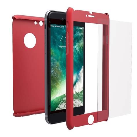 Coque Iphone S Plus Int Grale Verre Tremp Mobilyos Rouge Coque Iphone Plus