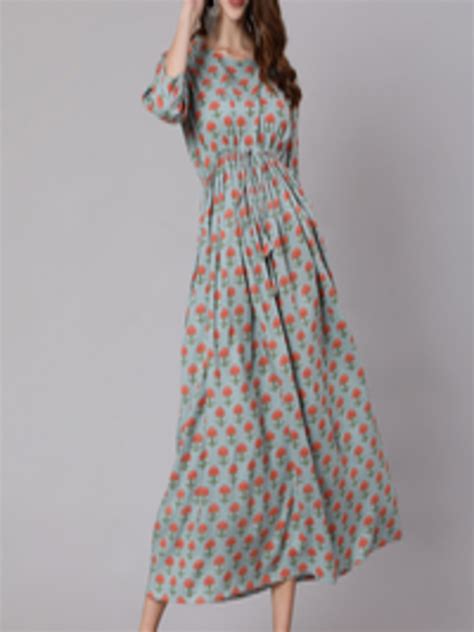 Buy Nayo Green Ethnic Motifs Empire Midi Dress Ethnic Dresses For