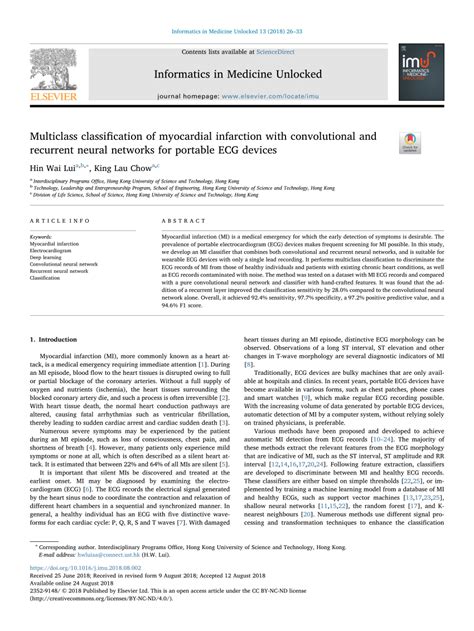 Pdf Multiclass Classification Of Myocardial Infarction With Convolutional And Recurrent Neural