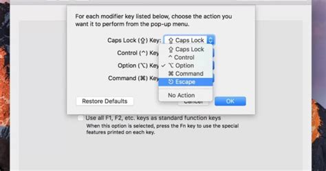 tips how to remap command control escape and other keys in macos