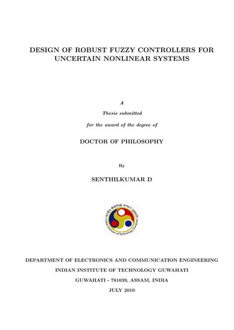pdf design of robust fuzzy controllers for … · design of robust fuzzy
