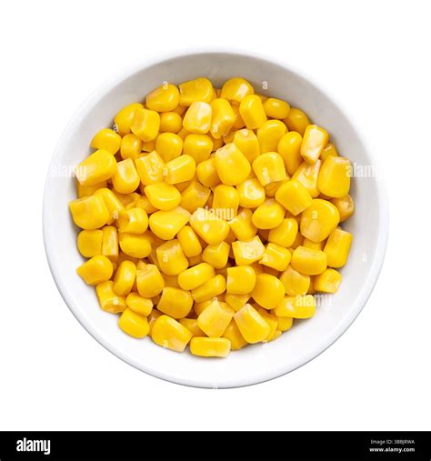 Canned Corn Vegetable Maize Whole Sweet Corn Kernels In A White Bowl