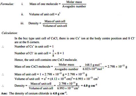 Determine The Density Of Cesium Chloride Which Crystallizes In A Bcc