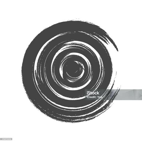 그런 지 스탬프 병 바닥 손으로 그린 페인트 붓입니다 서클 잉크 벡터 일러스트 레이 션 0명에 대한 스톡 벡터 아트 및 기타 이미지 Istock