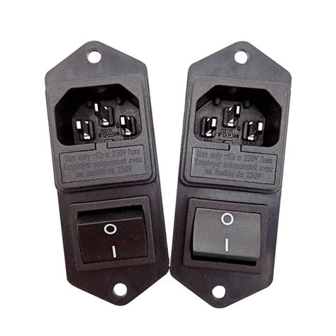 IEC EMC Electric 3in1 Fuse Connector Inlet Power Line EMI Noise Plug Filter With Switch And