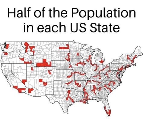 Smallest Contiguous Sections Of Land Containing The Majority Of The Population In Each Us