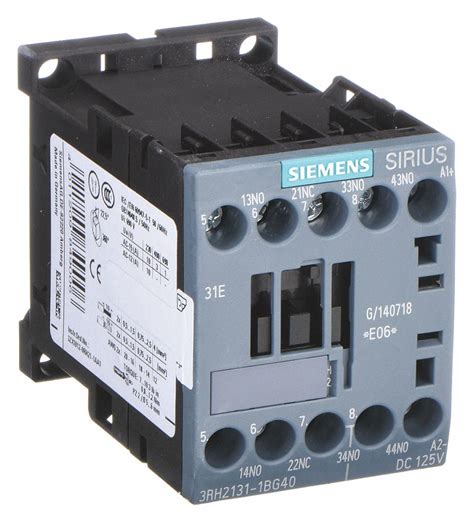 Siemens Din Rail And Surface Relay Mounting 125v Dc Coil Volt Iec