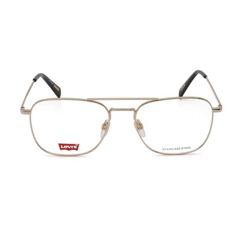 Levis Unisex Gold Tone Rectangular Eyeglass Frames Lv10080j5g0055