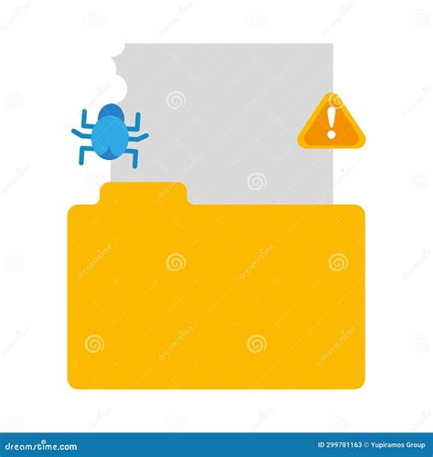 Data Security Illustration With Folder And Bug Stock Illustration Illustration Of Safeguard