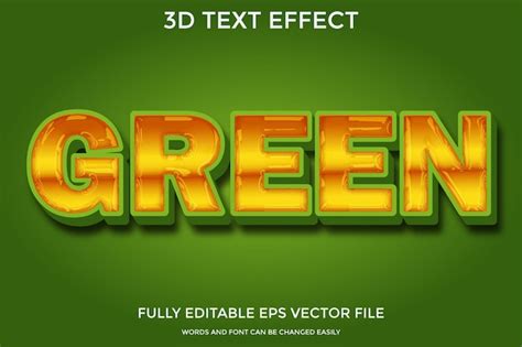 Premium Vector Green D Editable Text Effect