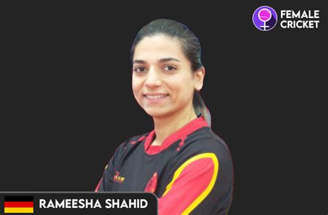 Who Is Rameesha Shahid Bio Stats Germany Player Female Cricket