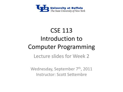 Ppt Cse 113 Introduction To Computer Programming Powerpoint