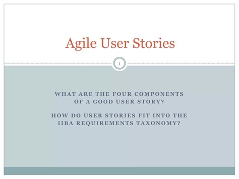 Agile User Stories Ppt