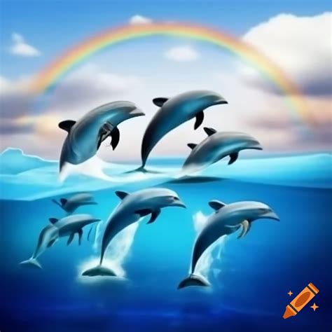 Dolphins Swimming Playfully In The Ocean On Craiyon