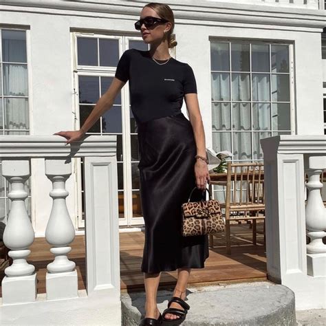 Refine Skirts Refine The Lydia Silk Midi Skirt In Black Poshmark