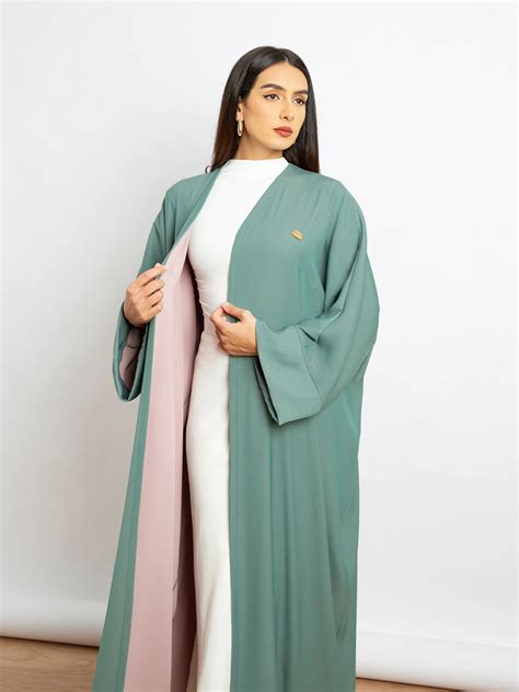Latest Abayas Clothing And Tarha Green Open Abaya Comfortable Crepe Abaya