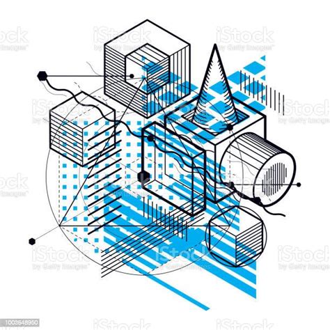 Latar Belakang Abstrak Dengan Garis Isometrik Ilustrasi Vektor Template