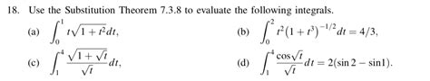Solved Use The Substitution Theorem To Evaluate Chegg