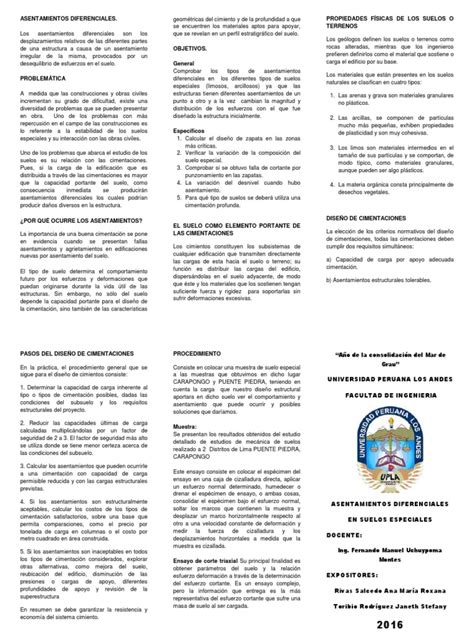Asentamientos Diferenciales Pdf Fundación Ingeniería Science